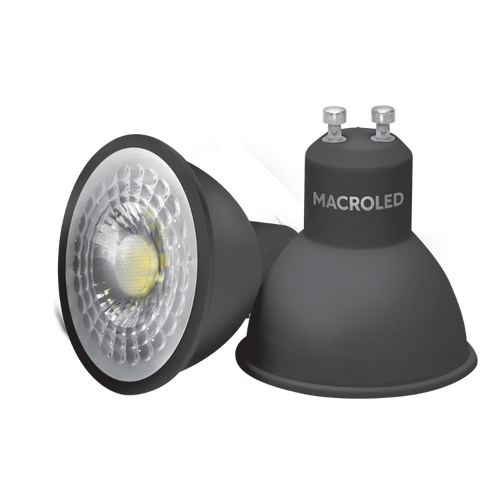 Dicroico Negra GU10 7W MACROLED | Luminarias led