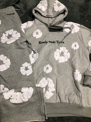 Grey Ready made tears set.hoodie or pants | Swagga Spot