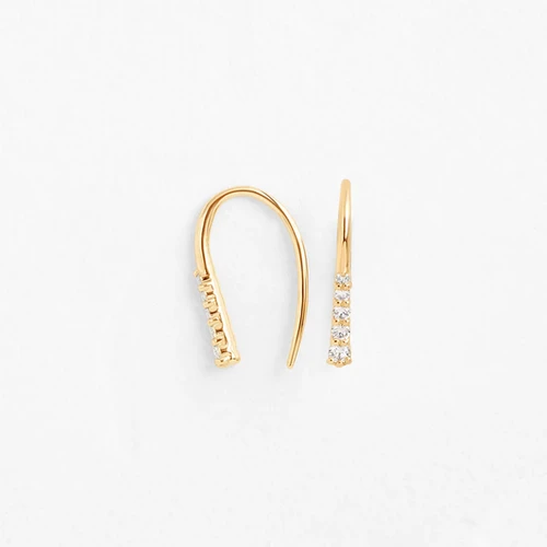 14K Solid Gold Inline Threader with Diamonds | The Karat Store