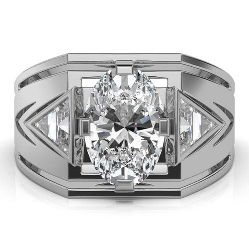 14K Solid Gold Three Stone Triangle Lab Grown Diamond Ring | The Karat ...