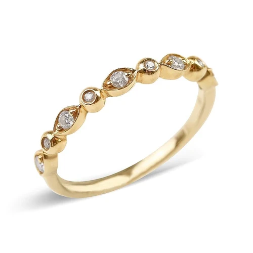 14K Solid Gold Diamond Stacking Ring | The Karat Store