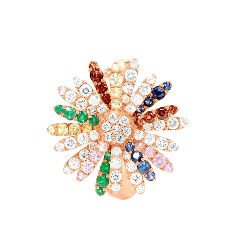 14K Solid Gold Festival Flower Rotate Ring | The Karat Store