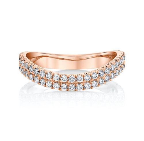 14K Solid Gold V Shape Wedding band studded with natural diamond | The ...