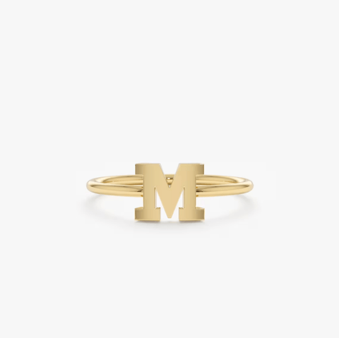 18K Solid Gold Initial Ring | The Karat Store