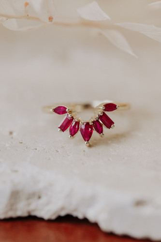 14K Solid Gold The Flora Ruby Tracer Band | The Karat Store