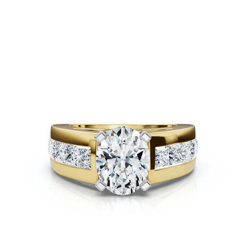 18K Solid Gold Cathedral Channel Lab Grown Diamond Engagement Ring ...