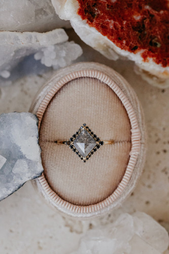 14K Solid Gold Lyra 2.05 ct Kite Galaxy Diamond Halo Ring | The Karat Store