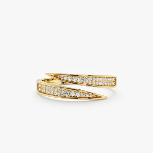 14K Solid Gold Open Diamond Wrap Around Ring | The Karat Store
