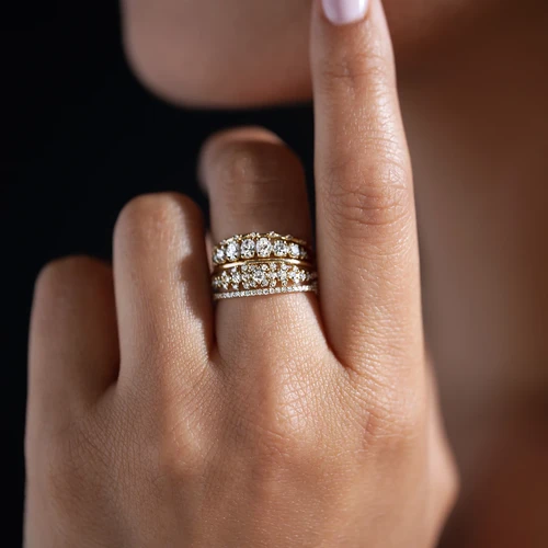 14K Solid Gold Lab-Grown Diamond Wisp Band | The Karat Store
