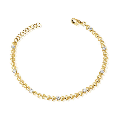 14K Solid Gold Diamond Triangle Bracelet | The Karat Store