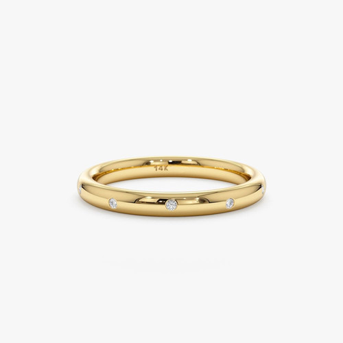 14K Solid Gold Flush Set Diamond Ring | The Karat Store
