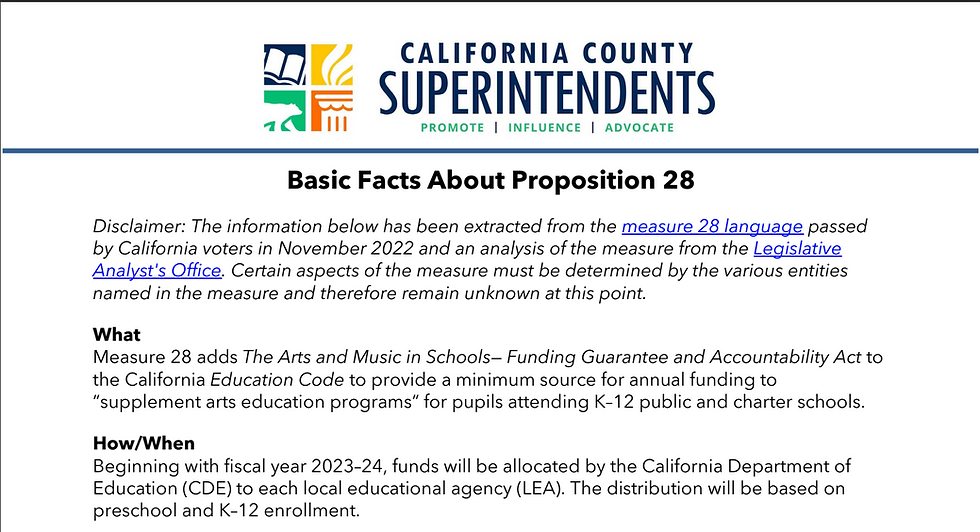 Prop 28 Resources | Artsedalliance