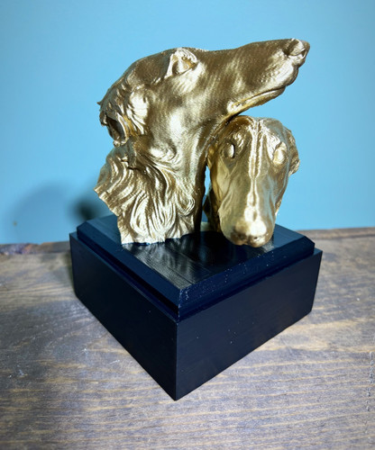 Hugging Borzoi Bust Statue | NBRF