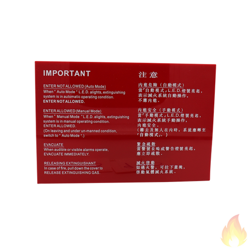Instruction Plate 指示牌 250x170x3mm | FIREXFIRE