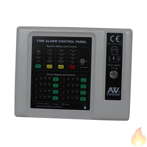 Asenware / 8 Zone Conventional Fire Alarm Panel (pump status) / AW ...