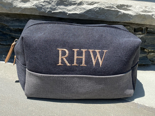 "2-Tone Canvas" Dopp Kit- Black & Gray | Silver Linings Gifts