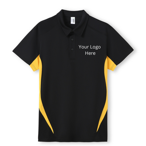 Printed work polo black/gold | Wild Mob Australia