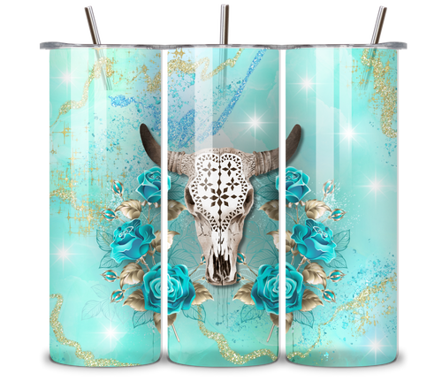 Blue cow skull | Wild Mob Australia