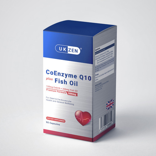 CoEnzyme Q10 plus Fish Oil (500mg x 90 Capsules) | UKZEN
