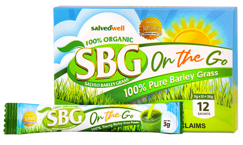 SBG Powder On The Go | 12 Sachets | Salveo Barley Grass
