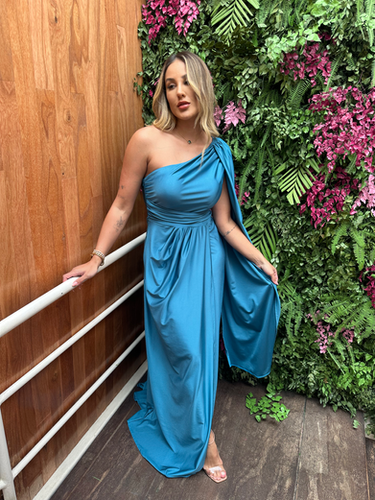 Vestido Louise Azul Turquesa | Paete Closet SA