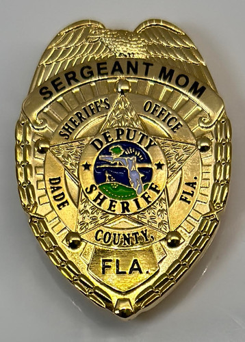 Miniature MDPD and Corrections Gold plated "Sergeant Mom" badge.. | police