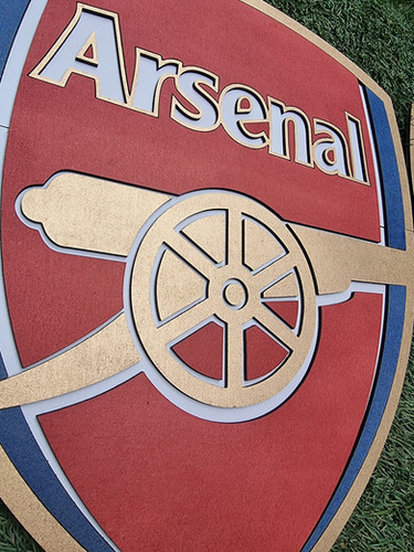 LARGE MDF Laser Cut New Arsenal Badge 37X46CM | MADJACKSIGNS