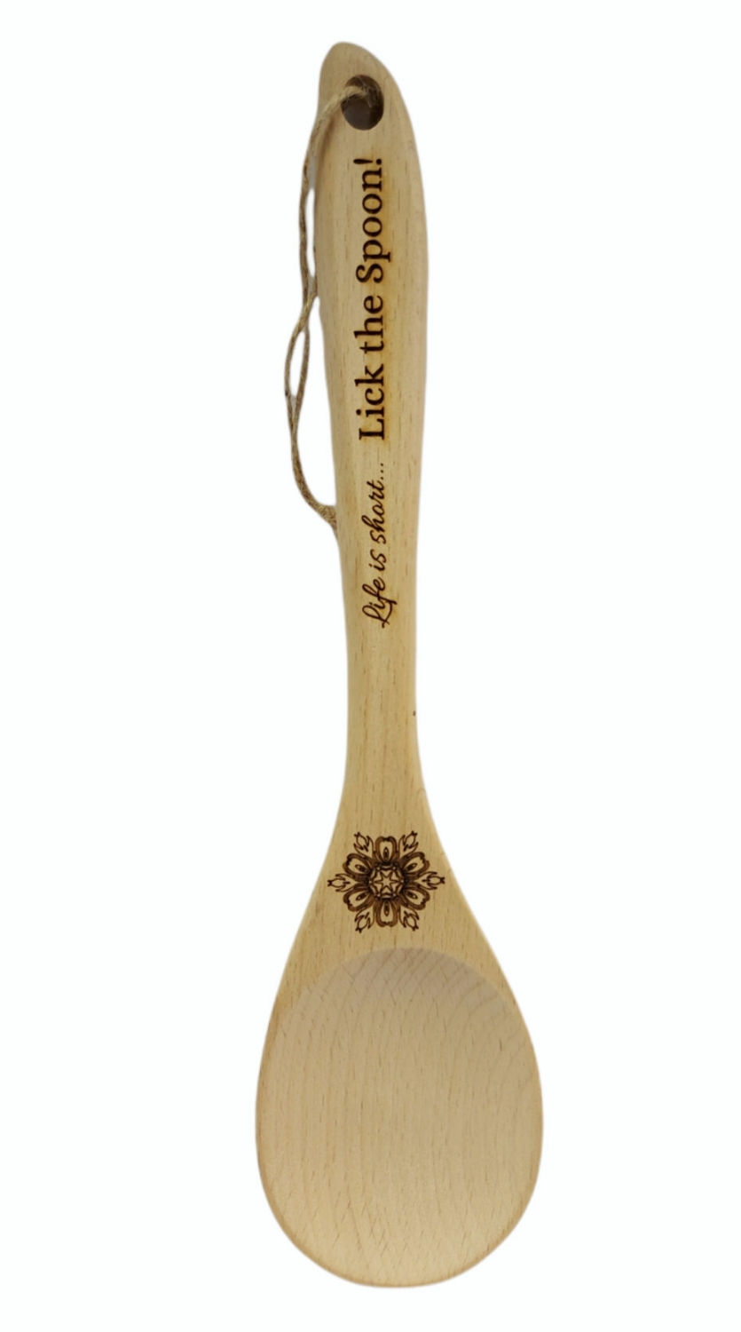 Engraved Wooden Spoon- Lick the Spoon | The Crow’s Nest