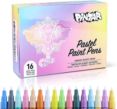 Pintar 16 Pack Acrylic Pastel Paint Pens with 0.7mm Ultra Fine | The ...