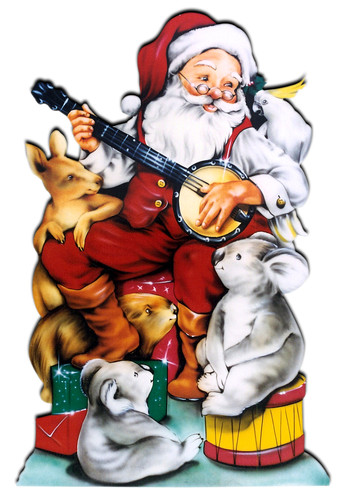 Santa with Banjo Cutout | airbrush-shop