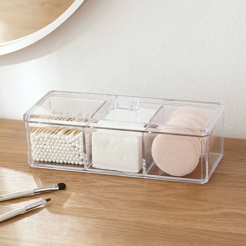 Transparent Acrylic Cosmetics Three-Compartment Storage Box | The ...