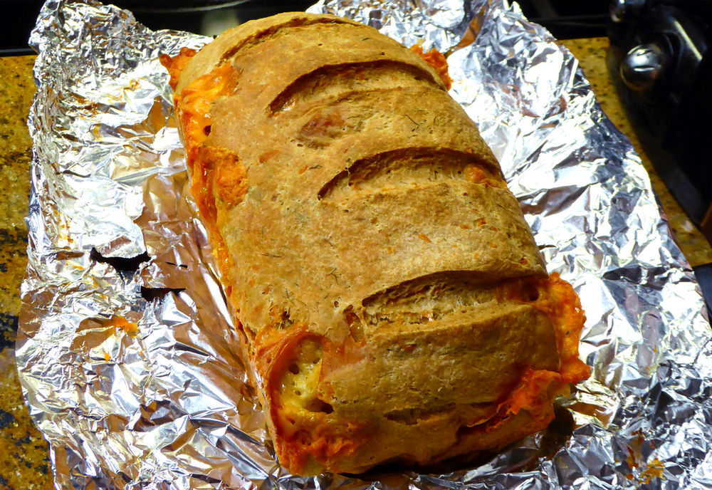 Simple Sourdough Cheesy-Dill Bread