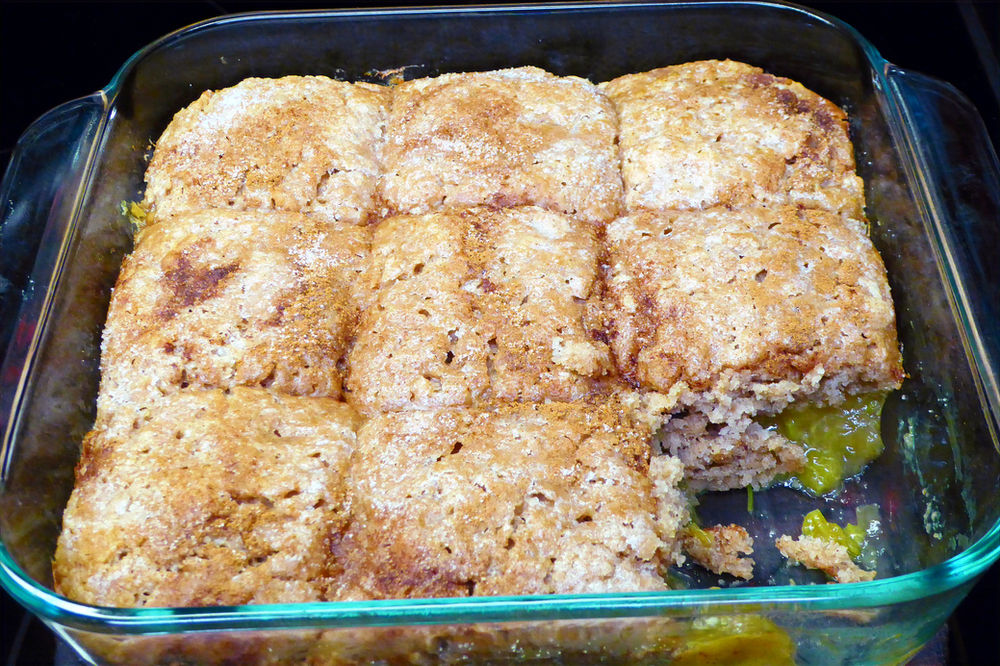 Sourdough Rhubarb (or Cherry) Dumpling Cake