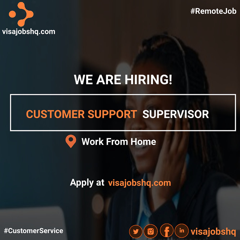 HIRING A CUSTOMER SUPPORT SUPERVISOR FOR A FULLY REMOTE ROLE, WORK FROM ...