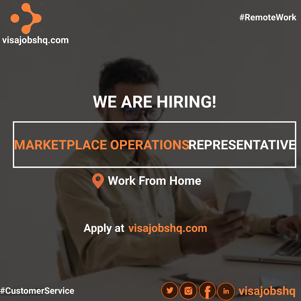 NOW HIRING A MARKETPLACE OPERATIONS REPRESENTATIVE FOR A FULLY REMOTE ...