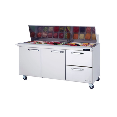 BLMT72-D2R-HC - Refrigerated Counter, Mega-Top Sandwich Prep Table ...