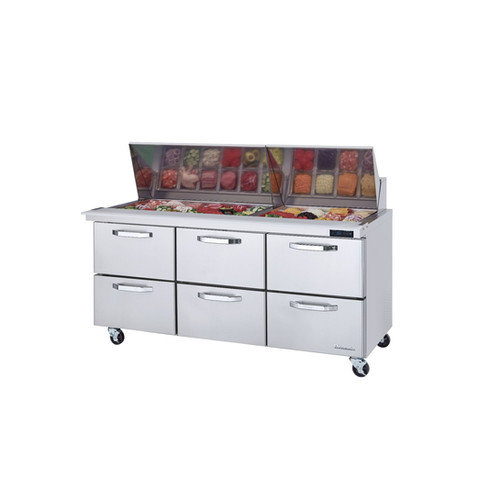 BLMT72-D6-HC - Refrigerated Counter, Mega-Top Sandwich Prep Table ...
