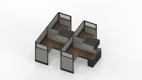 67" Tall Pack with 6' x 6' cubicles Dimensions