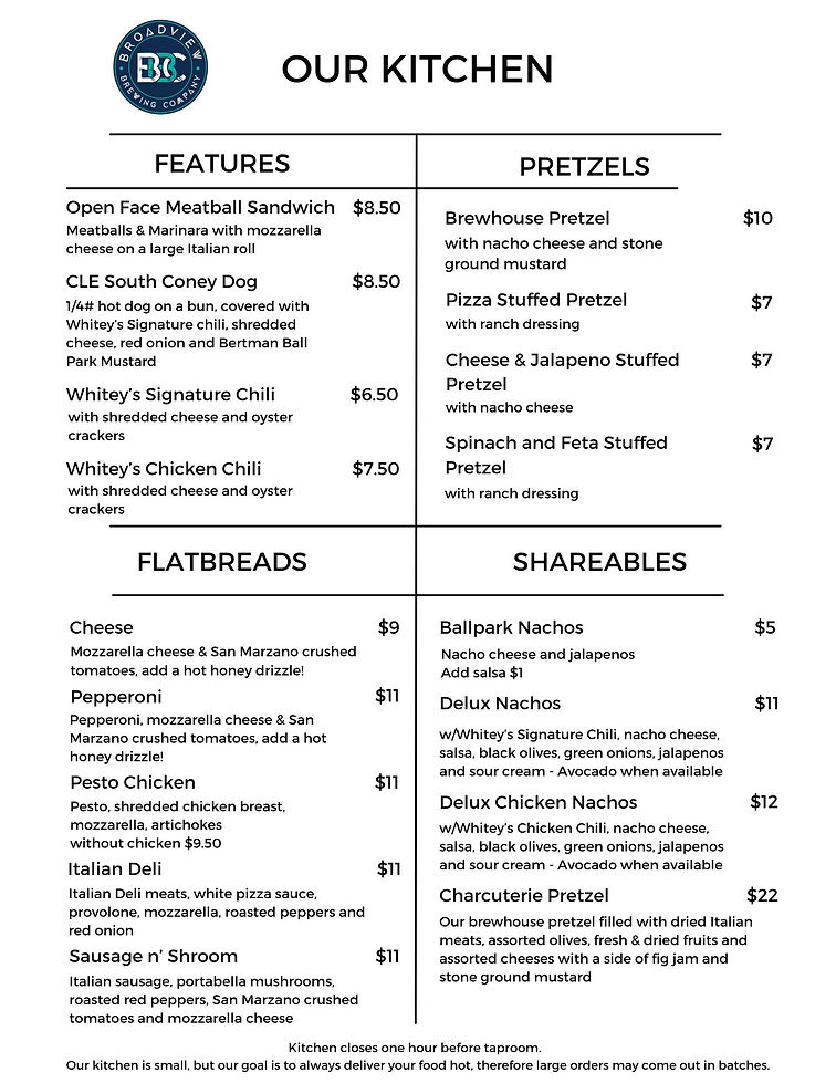Our Food | Broadview Brewing Co