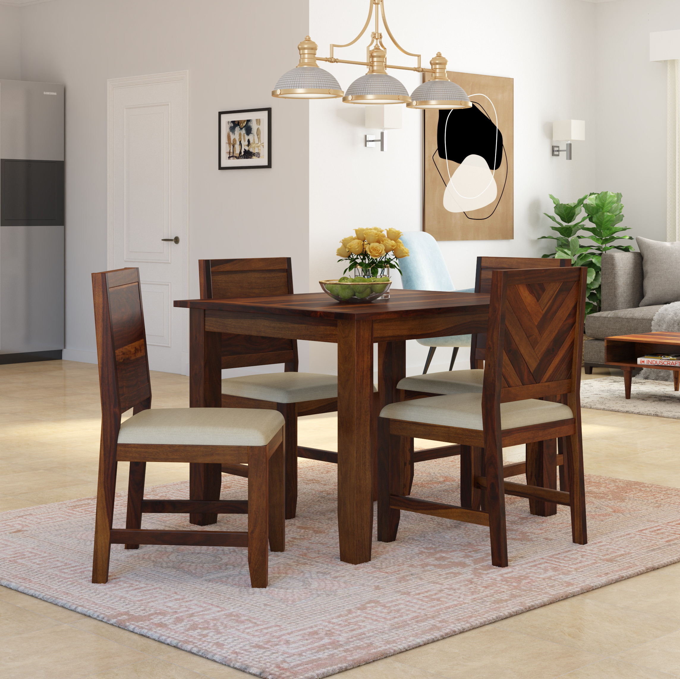 cintee-solid-wood-4-seater-dining-set