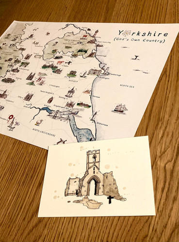 Bespoke Yorkshire Map | Original & Signed Limited Edition Print Package ...