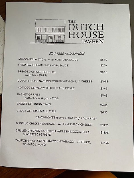 MENU | thedutchhousetavern