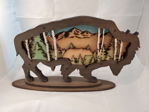 Layered Art Buffalo | Hearts & Crafts