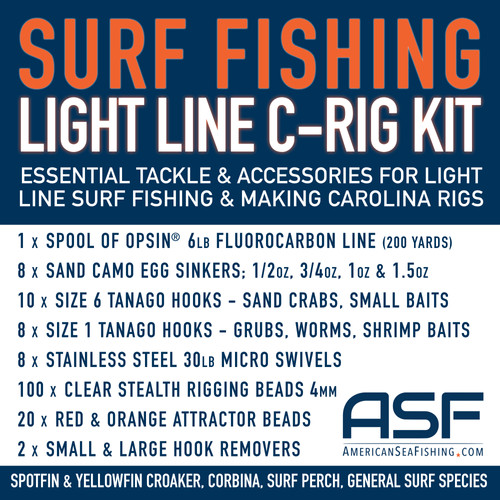 Light Line Surf Fishing C-Rig Kit / Carolina-Rig Kit | American Sea Fishing