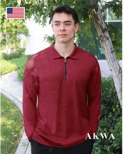 2480-TSJ Men's Tiger Stripe Jersey L/S 1/4 Zip Polo | Artkore 1