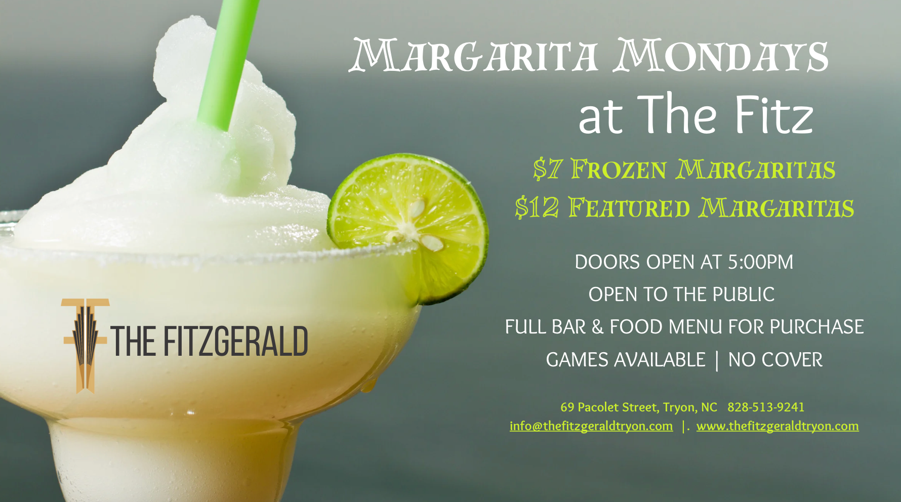 Margarita Monday at The Fitz | The Fitzgerald Tryon