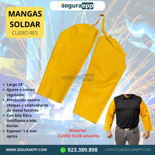 Mangas De Cuero Flor Amarillo Para Soldar | Segura EPP
