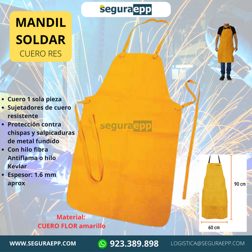 Mandil De Cuero Flor Para Soldar | Segura EPP