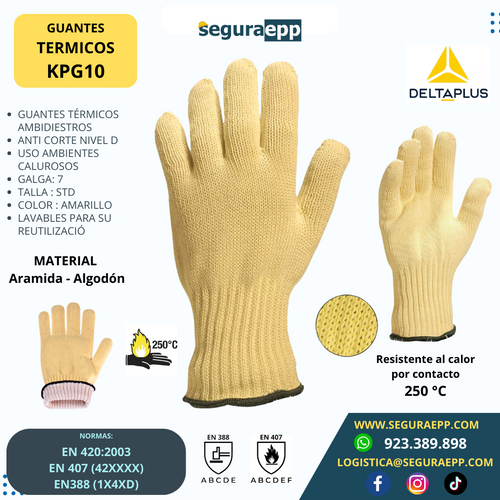Guantes Delta Plus Kpg10 - Anticorte, Termicos | Segura EPP