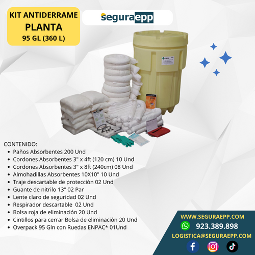 Kit Antiderrame 360 Litros | Segura EPP